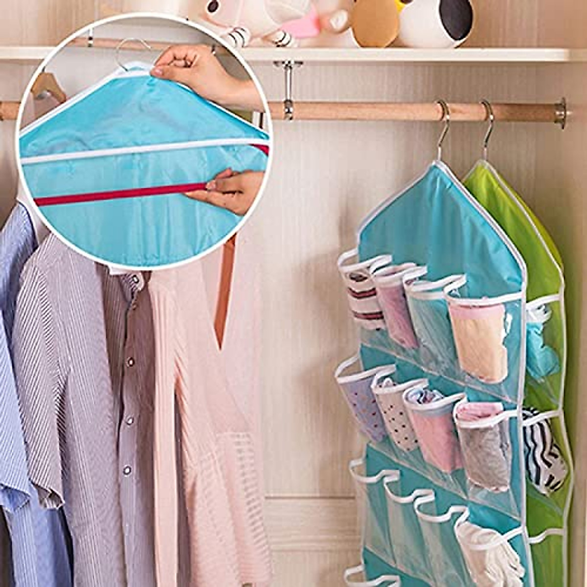 U-M 16 Pockets Clear Over Door Hanging Bag Shoe Rack Hanger Storage Organizer Durable Processed