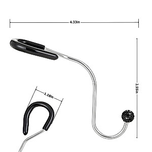 AUCELI 2PCS Bling Car Headrest Hooks, Diamond Car Back Seat Headrest Organizer, Rhinestones Vehicle Seat Metal Hanger for Bag Purse Clothes Grocery, Universal Auto Interior Accessories (Black)