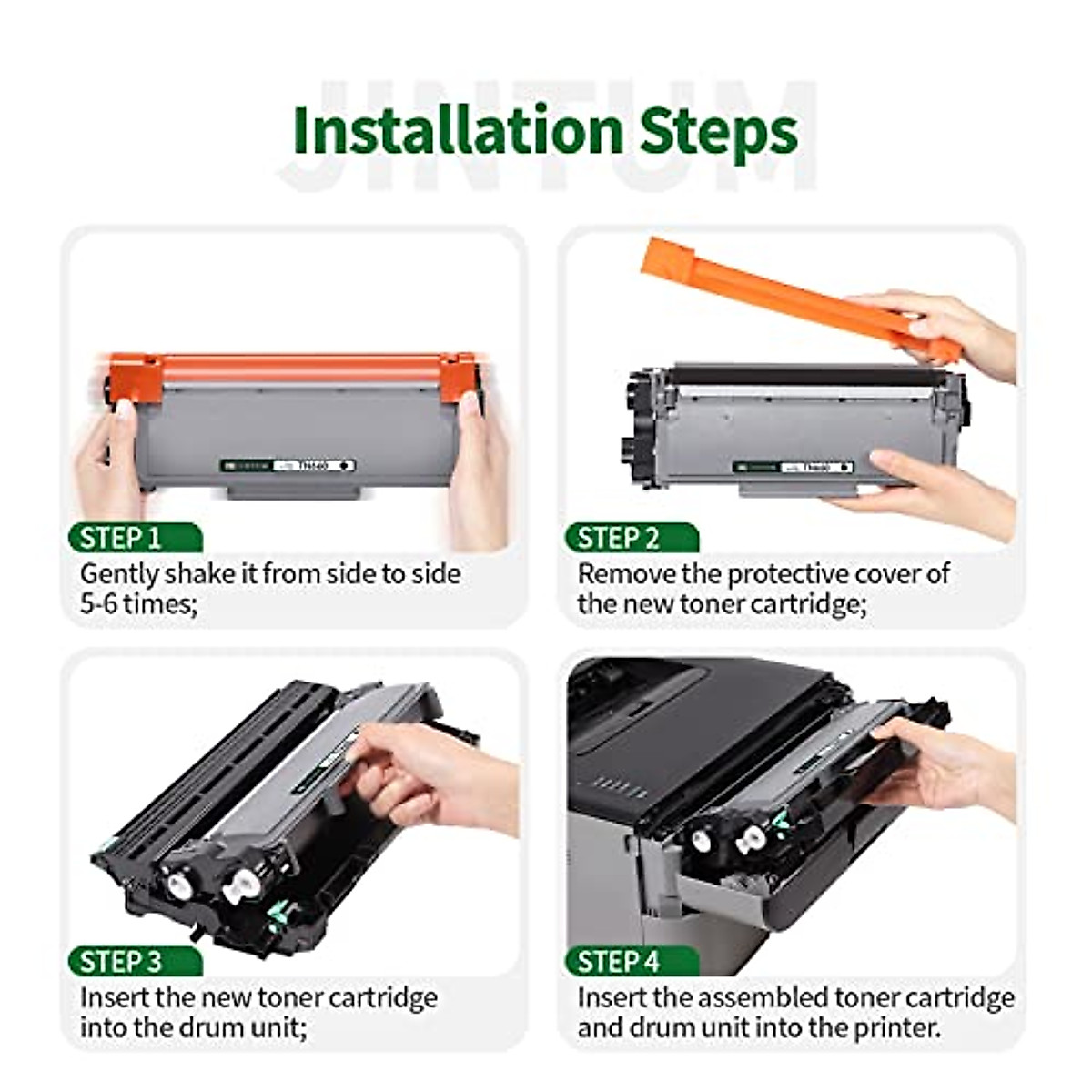 JINTUM Compatible TN660 Toner Cartridge Replacement for Brother TN660 TN-660 TN630 High Yield Toner for Brother HL-L2380DW DCP-L2540DW MFC-L2700DW HL-L2340DW MFC-L2740DW HL-L2360DW HL-L2320D (2 Pack)