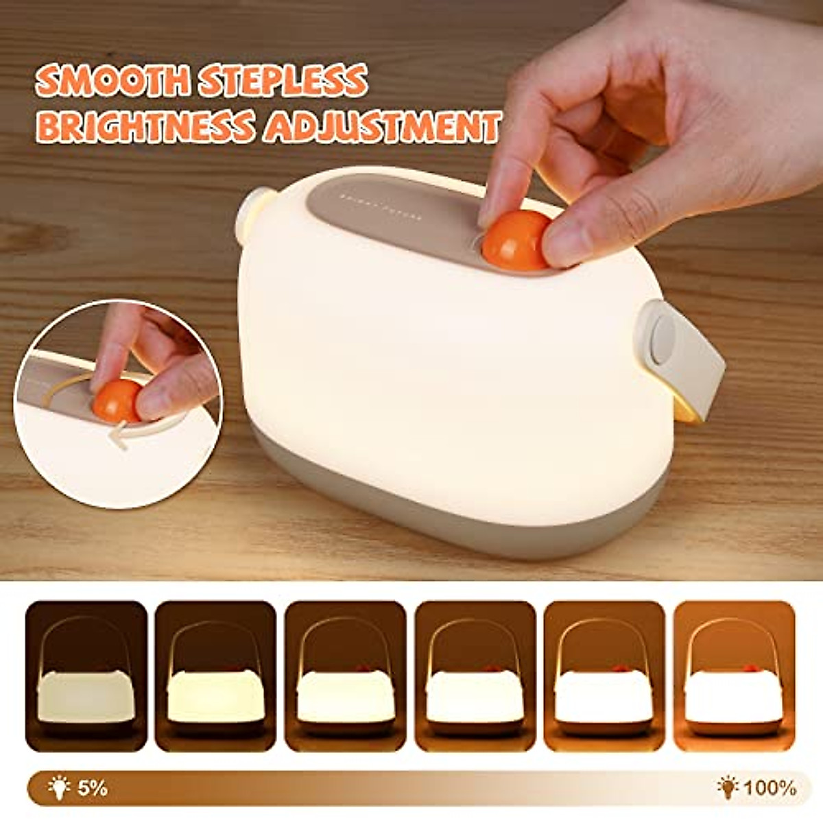 Soshine Baby Night Light Nursery Lamp  for Kids Breastfeeding and Sleep Aid USB Rechargeable Dimmable Warm Nursery Night Light