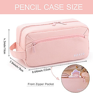 Large Capacity Pencil Case 3 Compartments, Portable Pencil Case with Zipper, Aesthetic Pencil Bag Pouch College Office School, Multifunctional Stationery Organizer for Students Teen Girl Boy Adults