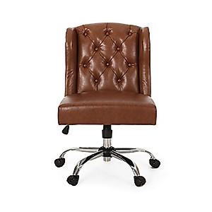 Christopher Knight Home Tammy Contemporary Wingback Tufted Swivel Office Chair, Midnight Black