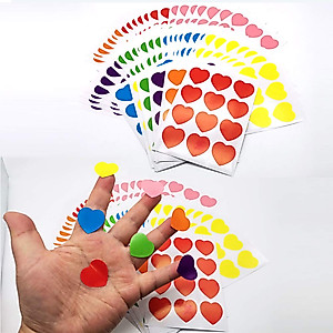 Colorful Heart Love Scrapbook Reward Stickers for Kids Envelopes Cards and Colored Made with Gift Label Stickers, 672 PCS by Baryuefull