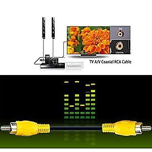 OLLGEN RCA Video Cable,Digital Audio Coaxial Cable with Male to Male Single Plug,A/V Extension Cord for Subwoofer Car Rear View Parking Buckup Camera,3m/10feet