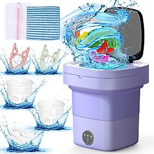 Portable Washing Machine with Upgraded 11L Capacity and Foldable Design, 3 Modes Mini Washing Machine for Deep Cleaning Underwear, Baby Clothes. Ideal for Use in RVs, Apartments, Dorms and Hotels