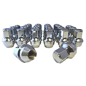 Set of 24 Eisen 14x1.5mm One-Piece Chrome OEM Factory Style Large Lug Nuts for 2015-2020 Ford F-150 F150 Expedition Lincoln Navigator Factory Stock Wheels