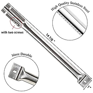 Hisencn Repair Kit for Master Forge 1010037, 1010048 Gas Grill Models, Stainless Steel Burners, Stainless Heat Plates Replacement Parts