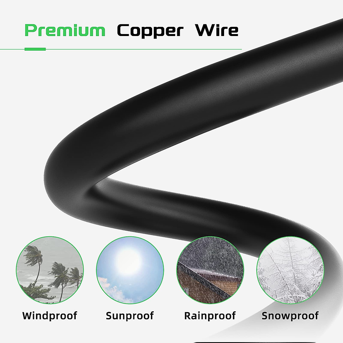 Bateria Power Solar Panel Cable 100FT Red and Black, 2Pack Solar Extension Cable, 10AWG (6mm²) Tinned Copper Wire for Outdoor Automotive RV Boat Marine Solar Panel- Black