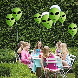Oringaga 50PCS Green Alien Party Balloons - Outer UFO Space Alien Themed Birthday Baby Shower Party Decorations Supplies Decor Balloon