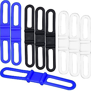 9Pcs Bicycle Silicone Band Bicycle Silicone Band Multicolor Tie Clip Ribbon Mount Holder Universal Led Rubber Elastic Strips Bandage Belt for Bike Light Handlebar Mount