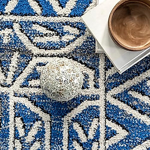 nuLOOM Joannie Contemporary Abstract Patterned Area Rug, 9x12, Blue