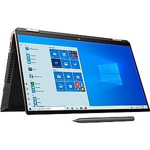 HP Spectre X360 15.6-inch 4K UHD Touchscreen 512GB SSD + 32GB Optane 11th Gen i7 (16GB RAM, Quad-Core i7-1165G7 up to 4.7GHz, Windows 10 Home, 3840 x 2160) Nightfall Black, 15-eb1043dx (Renewed)