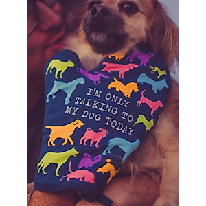 I'm Only Talking to My Dog Today Oven Mitt Funny Pet Puppy Animal Lover Graphic Kitchen Glove Funny Graphic Kitchenwear Funny Dog Novelty Cookware Navy Oven Mitt