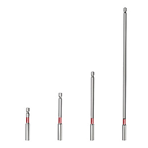 ColumPRO 4PCS Magnetic Drill Bit Extension, Impact Bit Holders,1/4" Hex Shank S2 Steel Magnetic Screwdriver Extension,Drill Bit Extender,2.6,4,6,12-inch Extensions