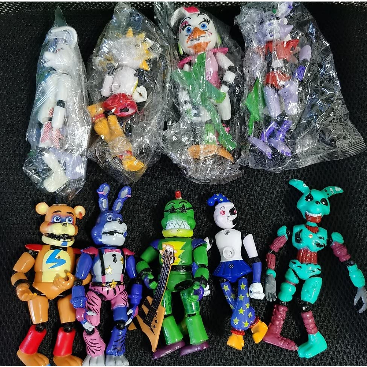 Cartoon Action Figure Funtime Foxy Sister Location Horror Doll Lightening Figures Toys with Movable Joints (A)