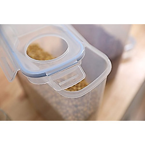Basicwise Large BPA-Free Plastic Food Cereal Containers, Airtight Spout Lid Set of 2