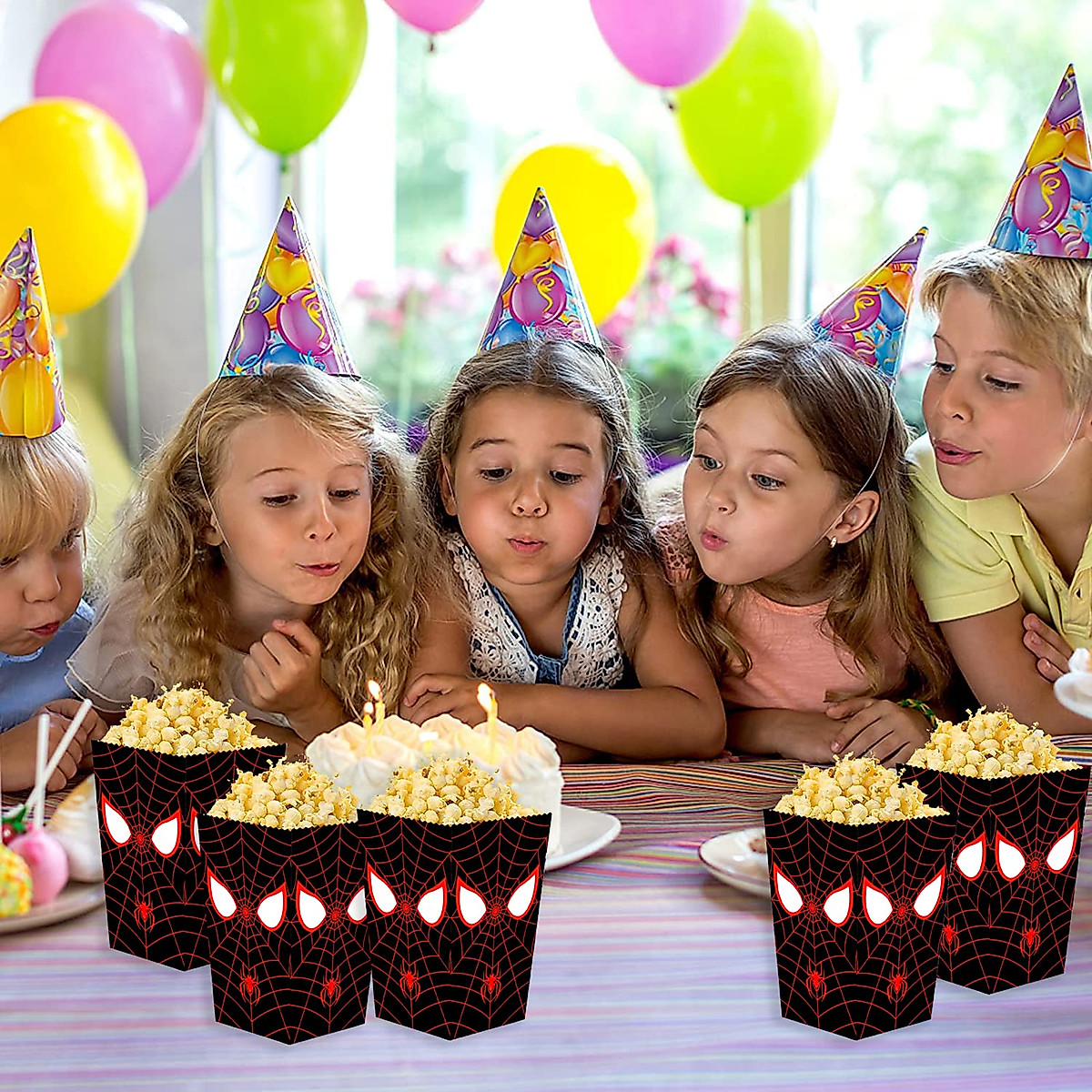 20PCS Spidey Party Favor Miles Morales Popcorn Boxes Spiderman Goodie Boxes for Spidey And His Amazing Friends Party Supplies