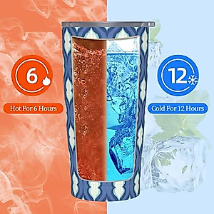 Yaxongx 20oz Tumbler Unique Geometric Double Wall Vacuum Insulated Coffee Mug with Lid and Metal Straw Brush Reusable Stainless Steel Water Bottle Travel Cup Gifts for Car Ice Drinks Hot Beverage