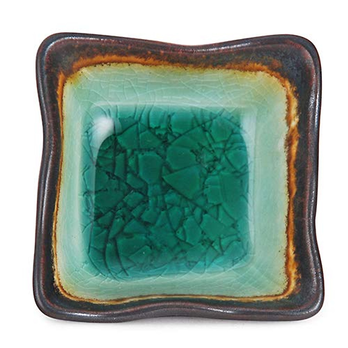 Happy Sales Green Kosui 2-3/4" Square Soy Sauce/Dipping Bowls (Set of 4), Turquoise