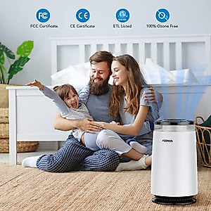 Acekool AD4 Air Purifiers for Home, Air Purifiers Air Cleaner For Smoke Pollen Dander Hair Smell Portable Air Purifier with Sleep Mode Speed Control, 24dB Quiet Air Purifier