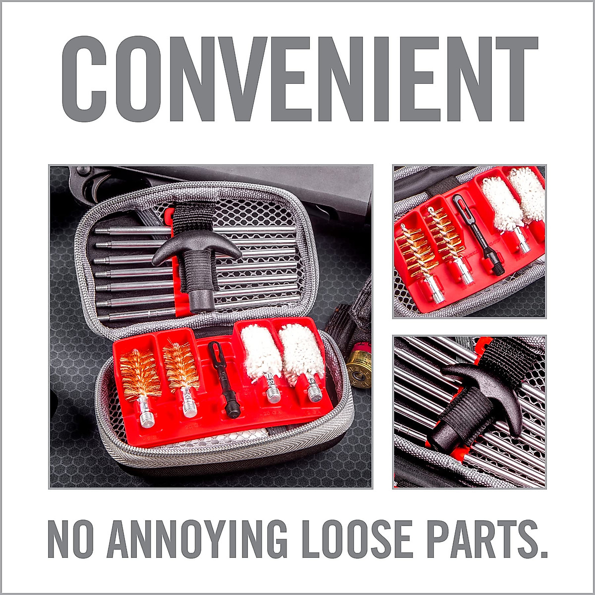 Real Avid Shotgun Cleaning Kit I 12 Gauge and 20 Gauge Cleaning Kit I Portable Shot Gun Trap Shooting Accessories Pouch Kit with Gun Cleaning Supplies,black