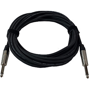 Gearlux Instrument Cable/Professional Guitar Cable 1/4 Inch to 1/4 Inch, Black, 25 Foot - 2 Pack