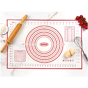 FUKOEANX Silicone Baking Mat Extra Thickness Pastry Mat Dough Rolling Mat Kneading Board Non-Slip with Measurement 20 x 28 Inches