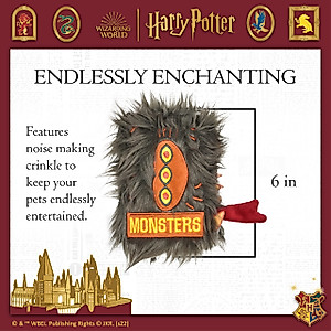 Harry Potter Monster Book Crinkle Pet Toy | Monster Book Dog Toy Version | Fuzzy and Crinkly Dog Toy Inspired by Wizarding World | Multisensory Dog Toy Plush