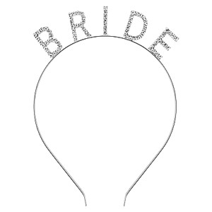 Teaaha Bride Headband, Sparkling Bridal Crown for Bachelorette Party, Shower, Wedding Gift - Hair Accessory for Women and Girls (White)