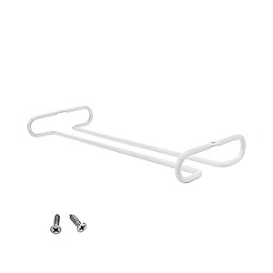 Semetall 10.23" Wine Glasses Rack, Wine Glass Holder Under Cabinet Stemware Rack for Kitchen, Bar ,Cabinet, Set of 2(White)