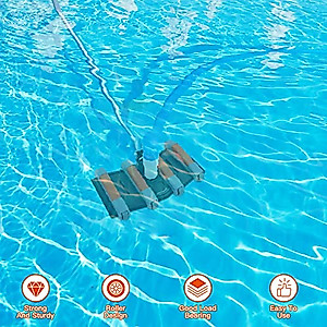 TidyMister Pool Vacuum Head with Non-Slip Wheels, Aluminum Handle and Stainless Steel Pin, Professional Weighted Flexible Vacuum Head for Inground Pools and Above Ground Pools