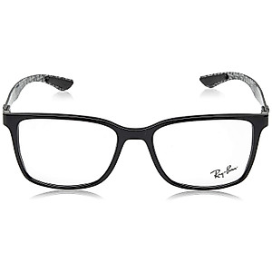 Ray-Ban RX8905 Square Prescription Eyeglass Frames, Black/Demo Lens, 55 mm