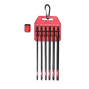 Protorq Long Impact Bit Set, TORX, 6-Inch Length, 6-Piece with 1-Piece magnetizer & demagnetizer
