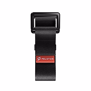 Peloton Yoga Strap | 6 ft. Adjustable and Durable Nylon Strap with Corrosion Resistant Zinc Alloy Rings for Stretching, Pilates, and Exercise, Black