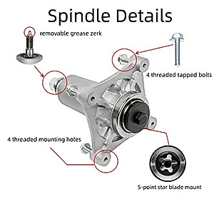 TENGMUJX Lawn Mower Spindle Assembly Fit for Husqvarna 532187282/AYP 187292 192870/ Ariens 21546238 21546299