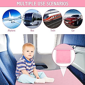 FIXMSV Toddler Airplane Bed, Portable Plane Bed for Kids, Flyaway Kids Bed Airplane with Magnetic Folding Puzzle, Plane Bed for Toddler is A Travel Necessity (Pink)