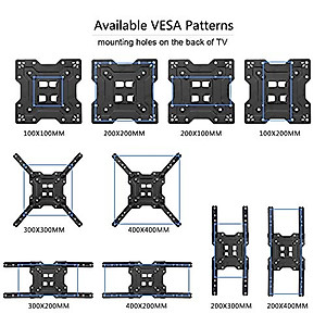 Suptek TV Wall Mount Swivel and Tilt Full Motion for Most 23 to 55 inch TV Mount up to 55lbs max VESA 400x400mm (A1+)