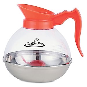 Coffee Pro CPU13 Unbreakable Decaffeinated Coffee Decanter, 12-Cup, Stainless Steel/Polycarbonate