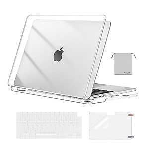 MOSISO Compatible with MacBook Air 13.6 inch Case 2022 2023 Release A2681 M2 Chip with Liquid Retina Display Touch ID, Plastic Hard Shell&Keyboard Cover&Screen Protector&Storage Bag, Crystal Clear