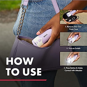 SABRE 3-in-1 Stun Gun with Personal Alarm & LED Flashlight, 1.69 µC Charge, Loud 130dB Alarm, 130 Lumen LED Light (3 Modes), Rechargeable Battery, Compact-Ergonomic Design, Travel Case & Charging Cord