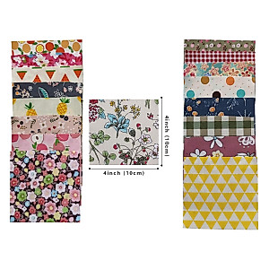 levylisa 200 PCS(10.2cmx10.2cm) 100% Precut Cotton Fabric Bundles, DIY Sewing Quarters Bundle, Cotton Quarter Fabric Bundle, Precut Fabric, Quilting Fabric Bundles, Precut Quilt Kit, Vintage Sheet