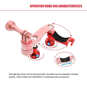 Forevercam Bike Handlebar Mount for Gopro Hero 13/12/11/10/9/8/Insta360/AKASO/DJI Osmo Aluminum Bike/Motorcycle Mount 360°Rotation and Lock Any Direction（Red）