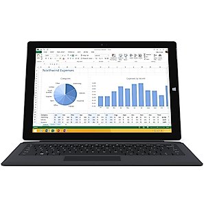 Microsoft Surface Pro 3 512GB WiFi Tablet + Black Type Keyboard Bundle (12-Inch Touchscreen, 1.7GHz Intel Core i7, 8GB Ram) (Renewed)