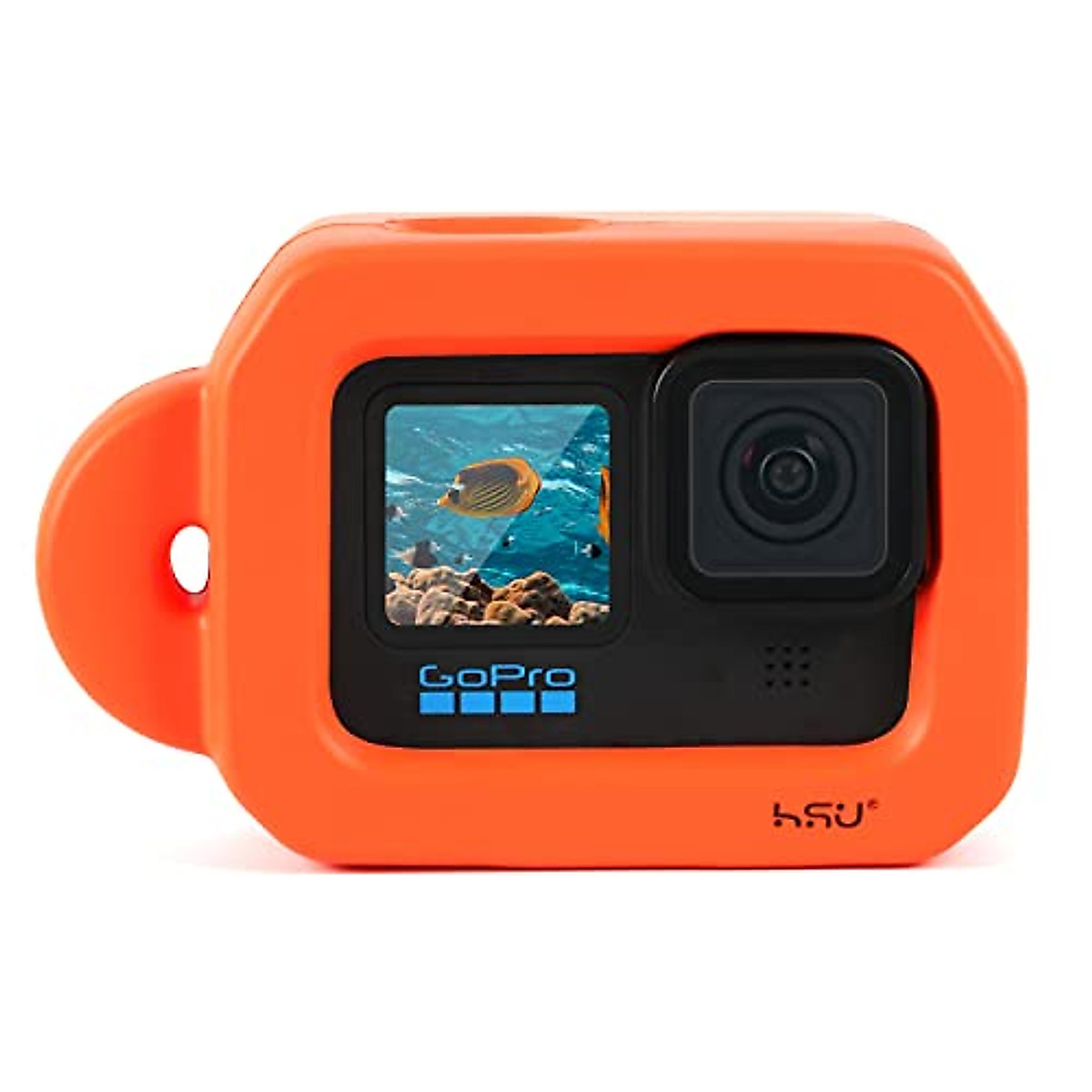 HSU Floaty Case for GoPro Hero 11/10/ 9 Black, Floating Case with Long Screw and Adhesive Anchors for Snorkeling, Surfing, Wakeboarding, GoPro Hero Accessories