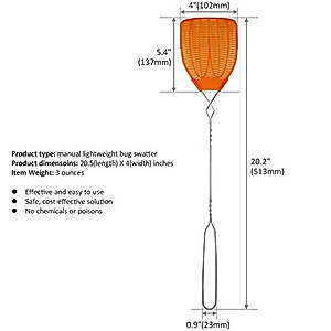 5PK - Metal Handle Hand Fly Swatters