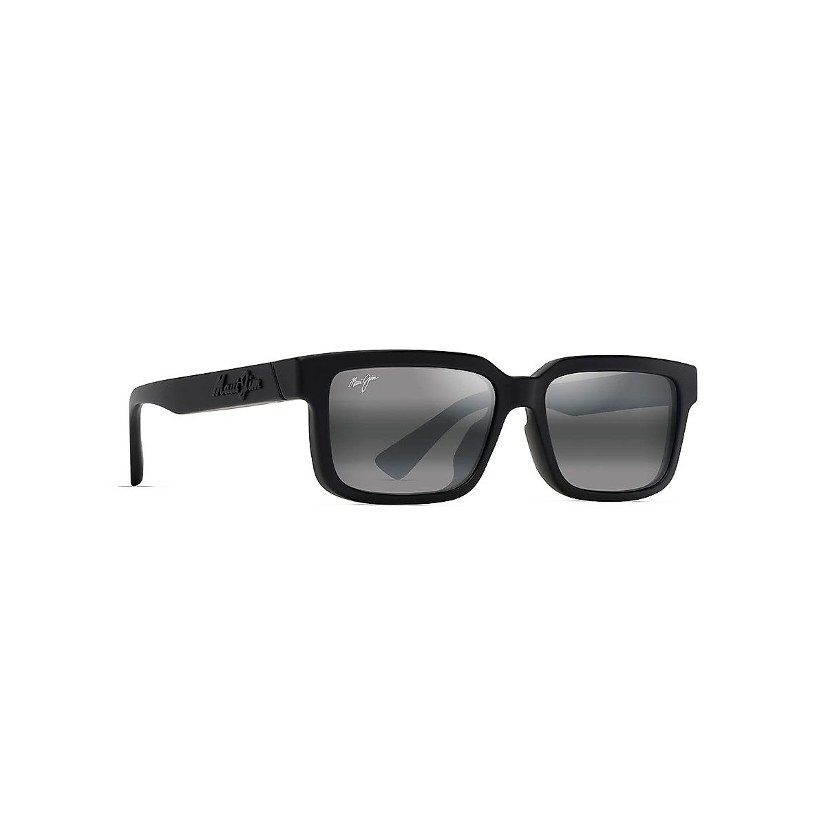 Maui Jim Hiapo AF Rectangle Sunglasses, Matte Black/Neutral Grey Polarized, Extra Large