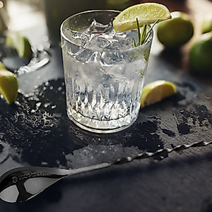 Homestia Black Bar Spoon Stainless Steel Cocktail Stirring Spoon Long Handle Cocktail Stirrer for Drinks Coffee Stir Spoon 12"