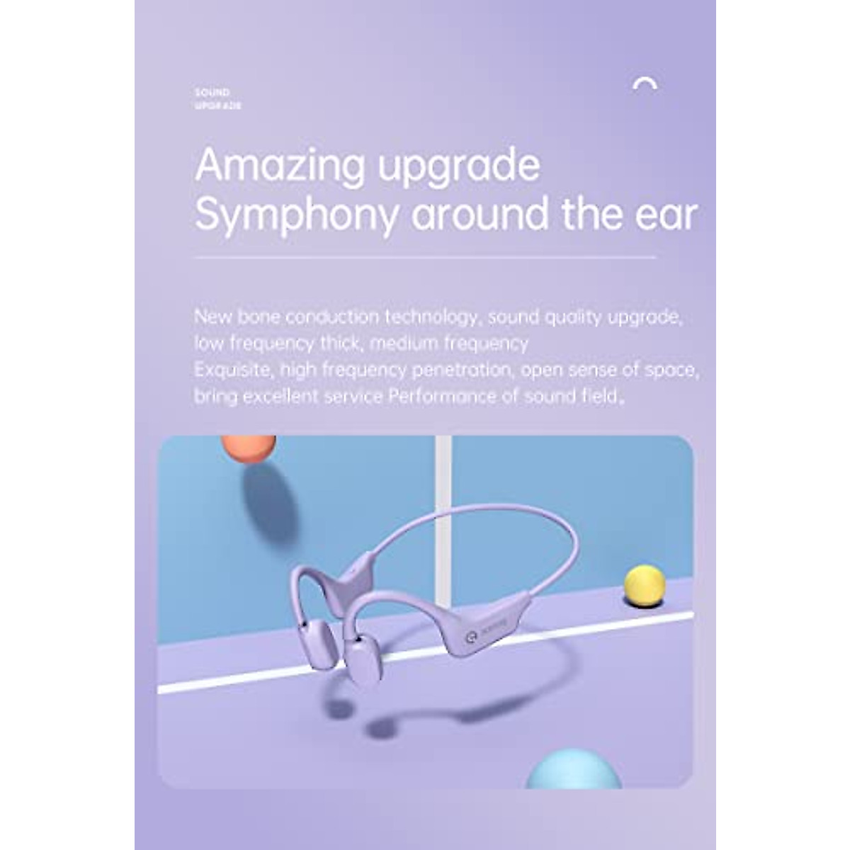 YODZ Bone Conduction Headphones Wireless Sports Headset Bluetooth 5.0 Open Ear HiFi Stereo IPX67 Waterproof Earphone Noise Reduction with Mic, for Sports and Games,Pink