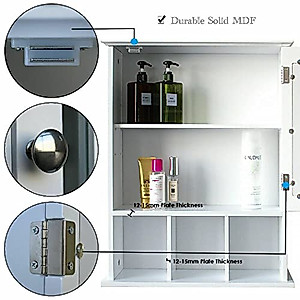 Wooden Bathroom Wall Medicine Cabinet Shelf Storage Organizer with Mirror Door Storage Cabinet Bathroom Storage Cabinet Organizer Bathroom Cabinet Medicine cabinets Bathroom Storage Cabinet