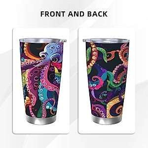 AYCZN Sea Octopus 20 OZ Tumbler Stainless Steel Travel Coffee Mug, Ocean Animal Insulated Water Bottle with Lid and Straws Leakproof Thermal Cup